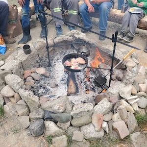 Hand Forged Campfire Cookset With Adjustable Swing Arms (heavy Duty ...