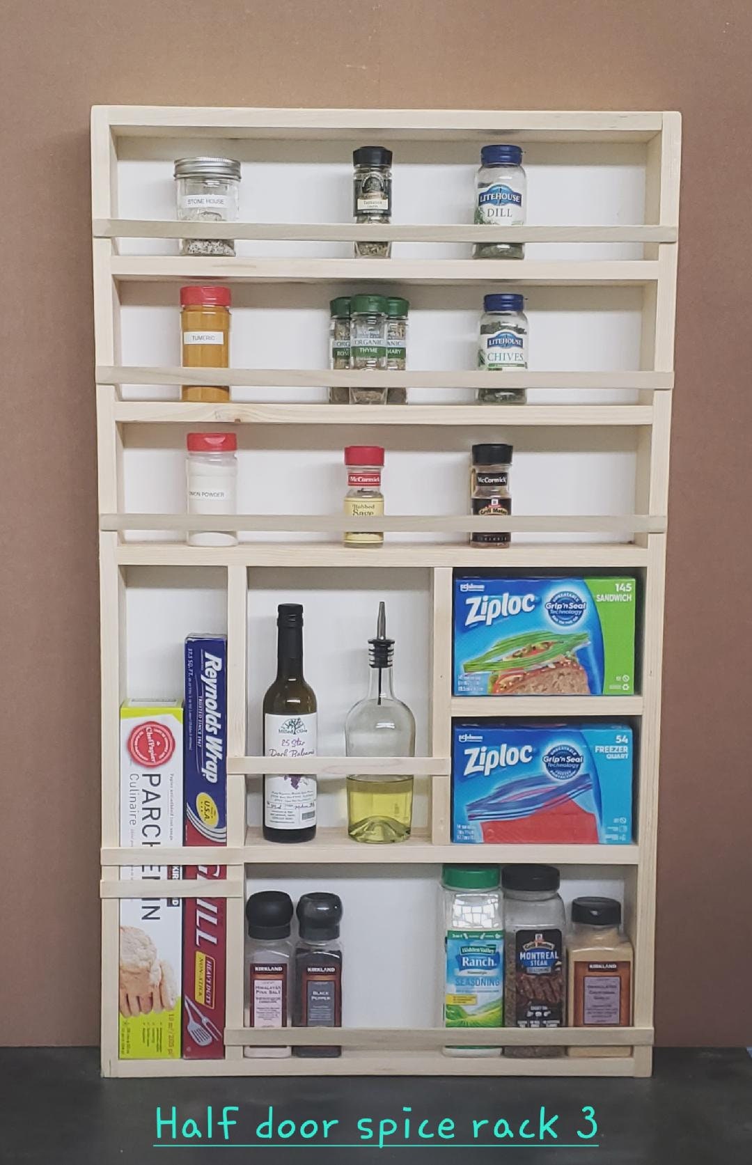 Extra Tall Deep Full Door Mount Spice Rack Storage Behind the - Etsy