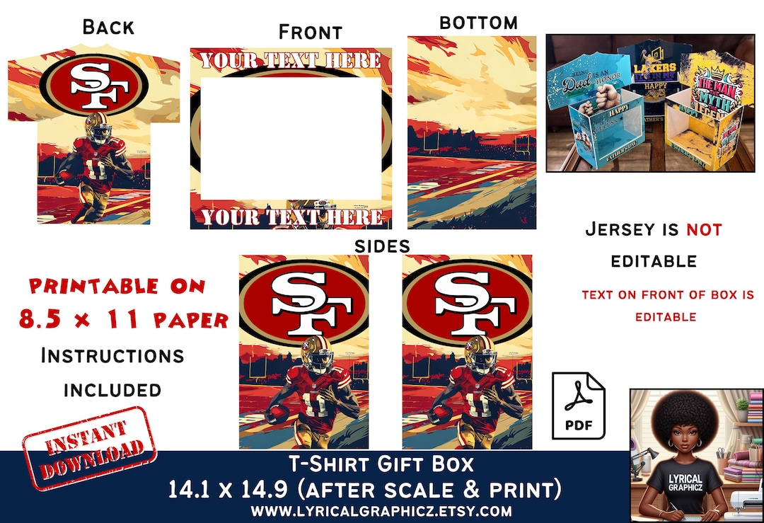T-shirt Gift Box Template, PNG File, Sports Gift Box, Jersey Gift Box ...