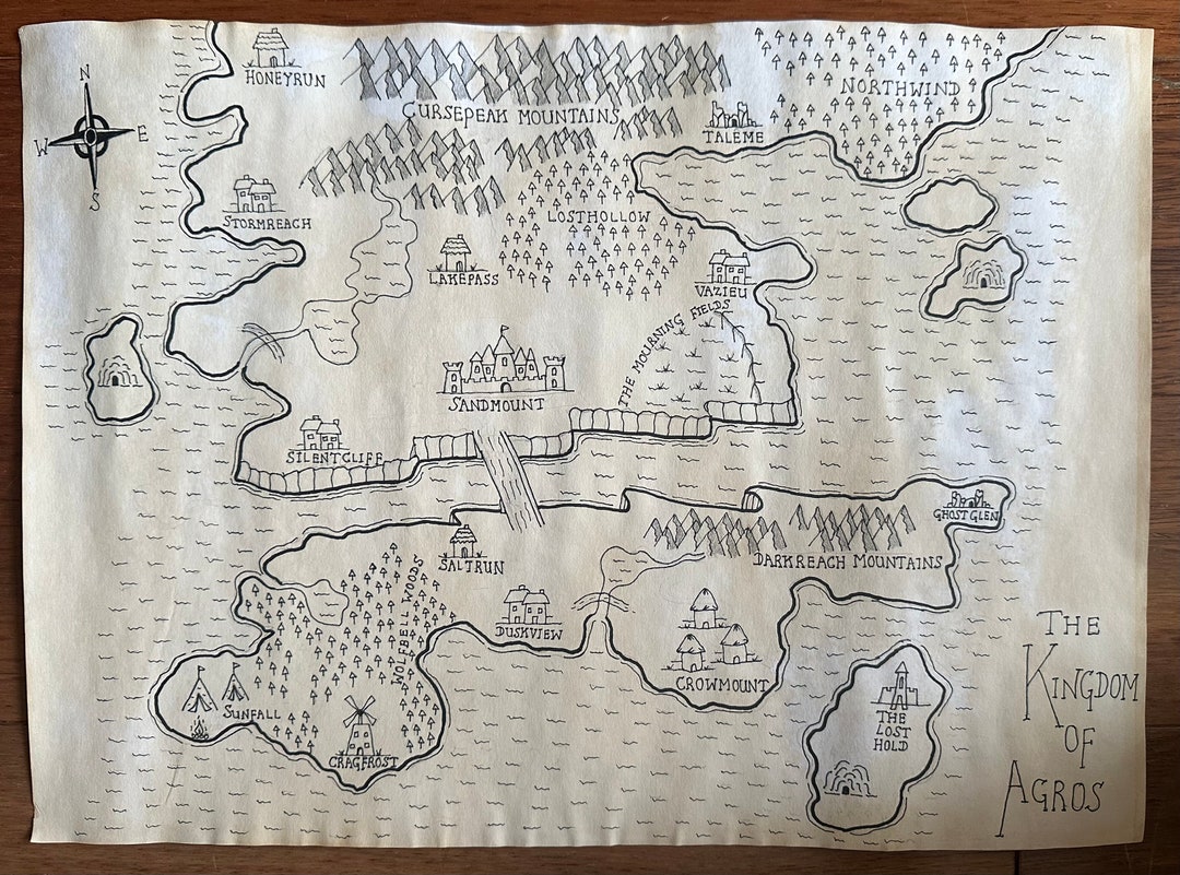 Dungeons and Dragons Hand Drawn Campaign Map - Etsy