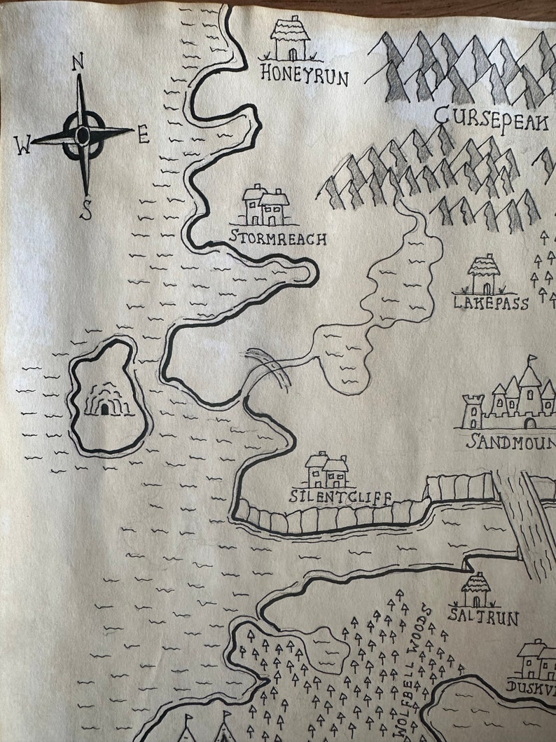 Dungeons and Dragons Hand Drawn Campaign Map - Etsy