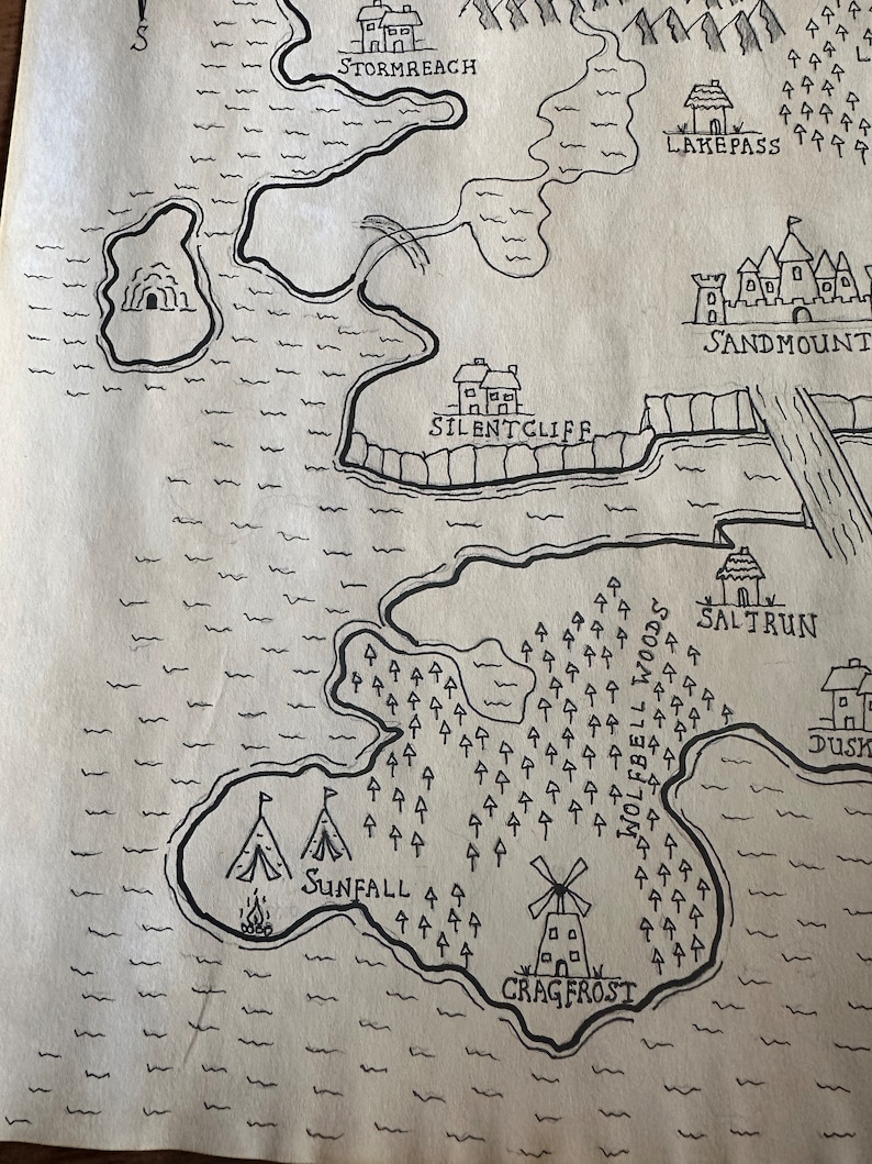 Dungeons and Dragons Hand Drawn Campaign Map - Etsy
