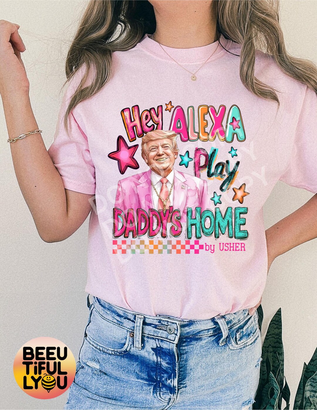 Hey Alexa Play Daddy's Home by Usher T-shirt Funny Trump Graphic Tee ...