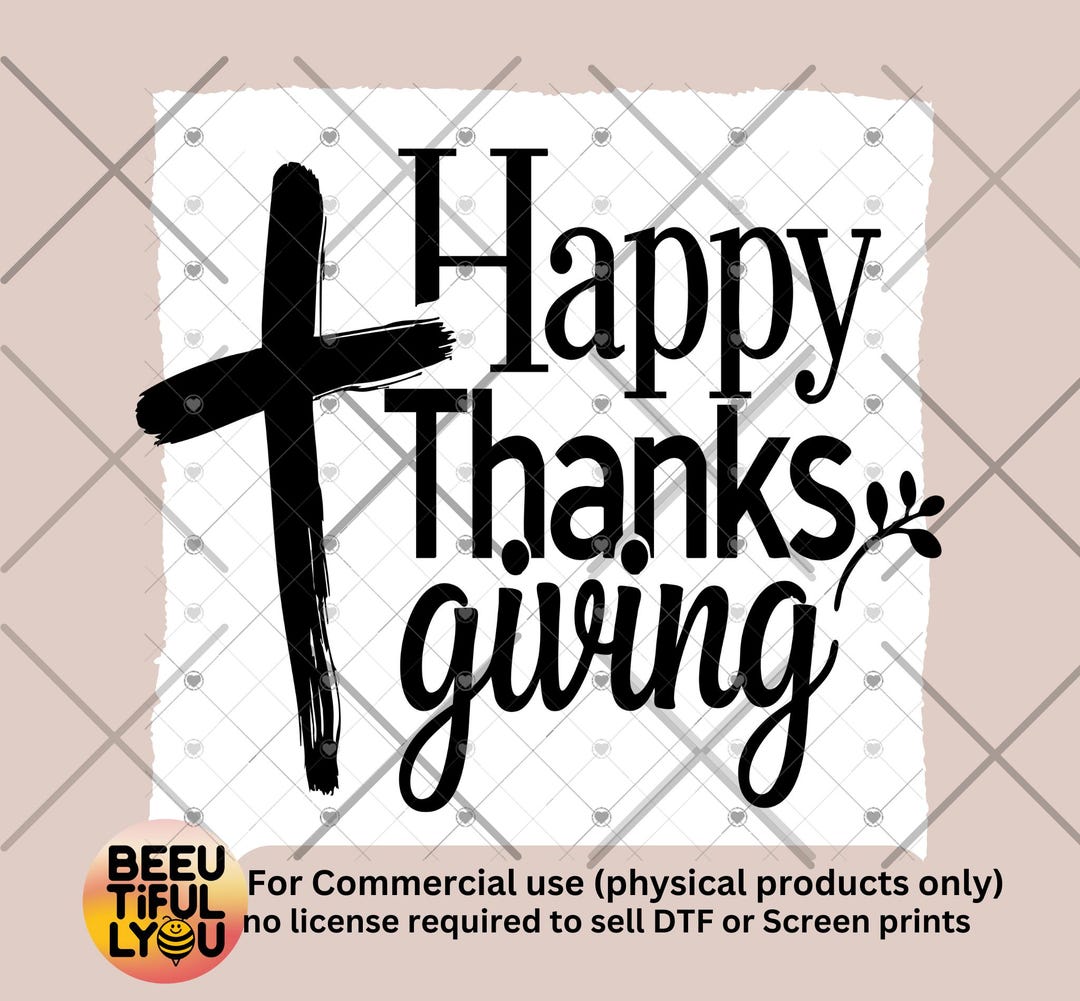 Happy Thanksgiving Cross PNG | Faith-based Canva Frame Design ...