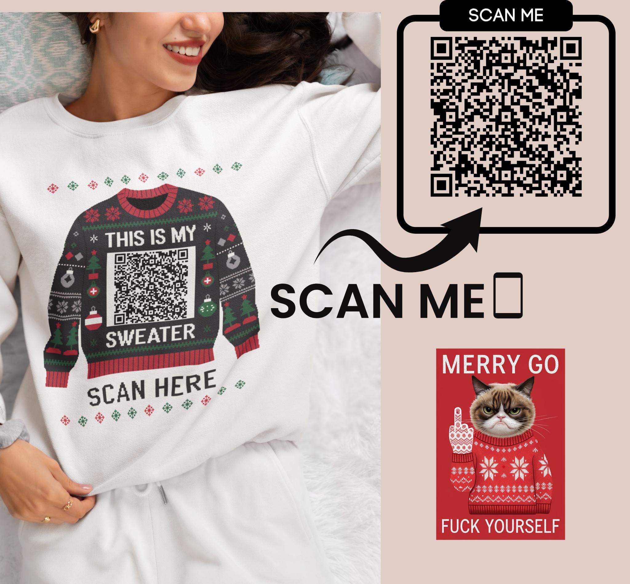 Custom QR Code Scannable Sweatshirt, Personalized Unisex Sweatshirt ...
