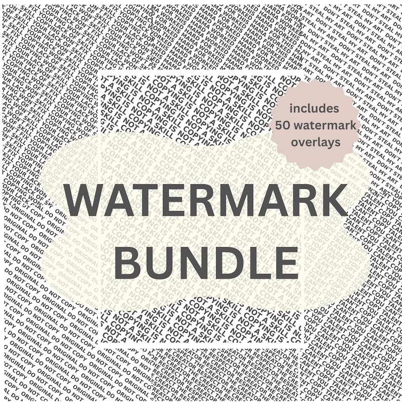 Snarky Watermark Overlay Bundle PNG | Anti Theft Design Protection Pack ...