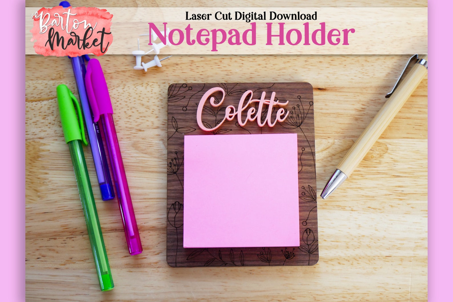 Floral Spring Notepad Holder for Laser Cutting DIGITAL - Etsy