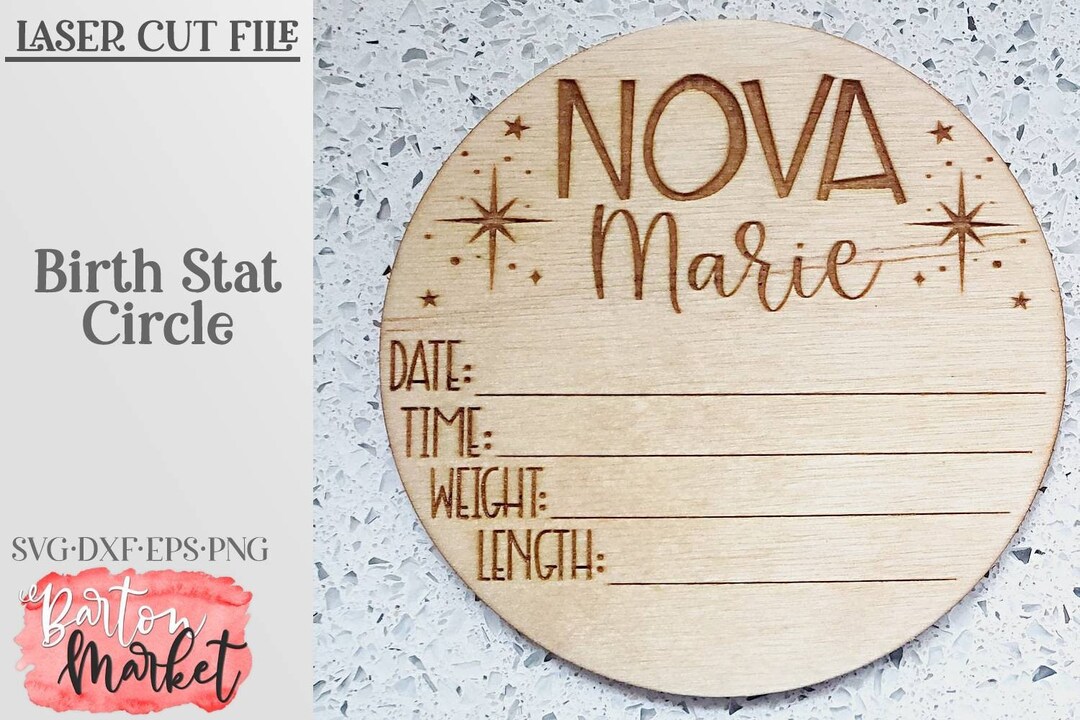 Starry Birth Stat Circle for Laser Cutting DIGITAL DOWNLOAD - Etsy