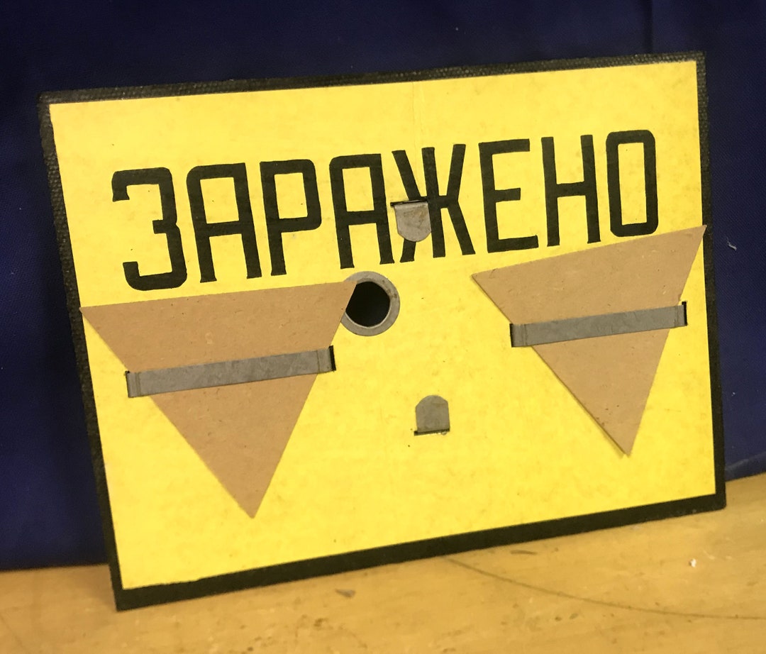 Original Soviet Era Contamination Warning Sign for Nuclear, Biological ...
