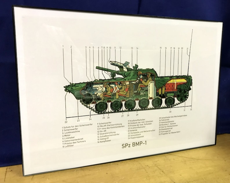 Framed Repro BMP 1 Cutaway Poster From the DDR - Etsy