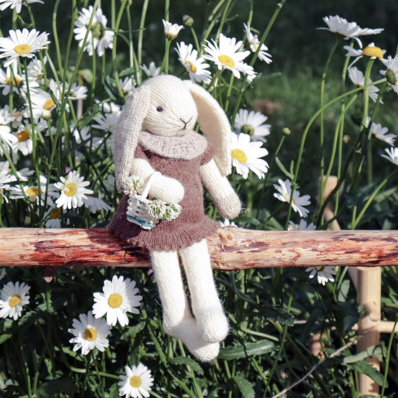 Knitting Pattern for Bunny Doll With Cute Dress. Rabbit Toy - Etsy