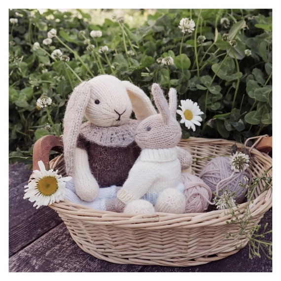 2 Little Bunny Knitting Patterns Knitted Animal Patterns - Etsy