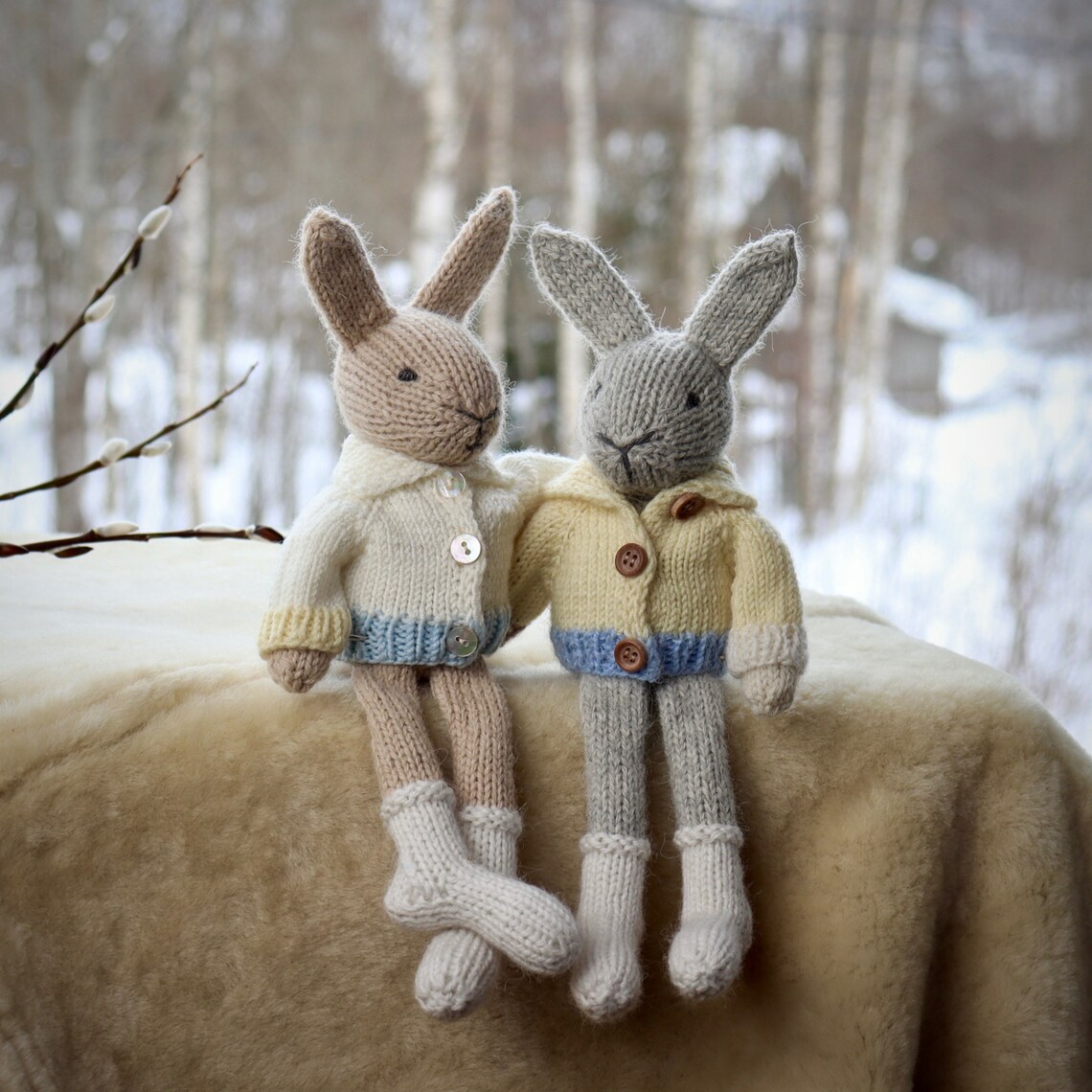 2 Little Bunny Knitting Patterns Knitted Animal Patterns - Etsy