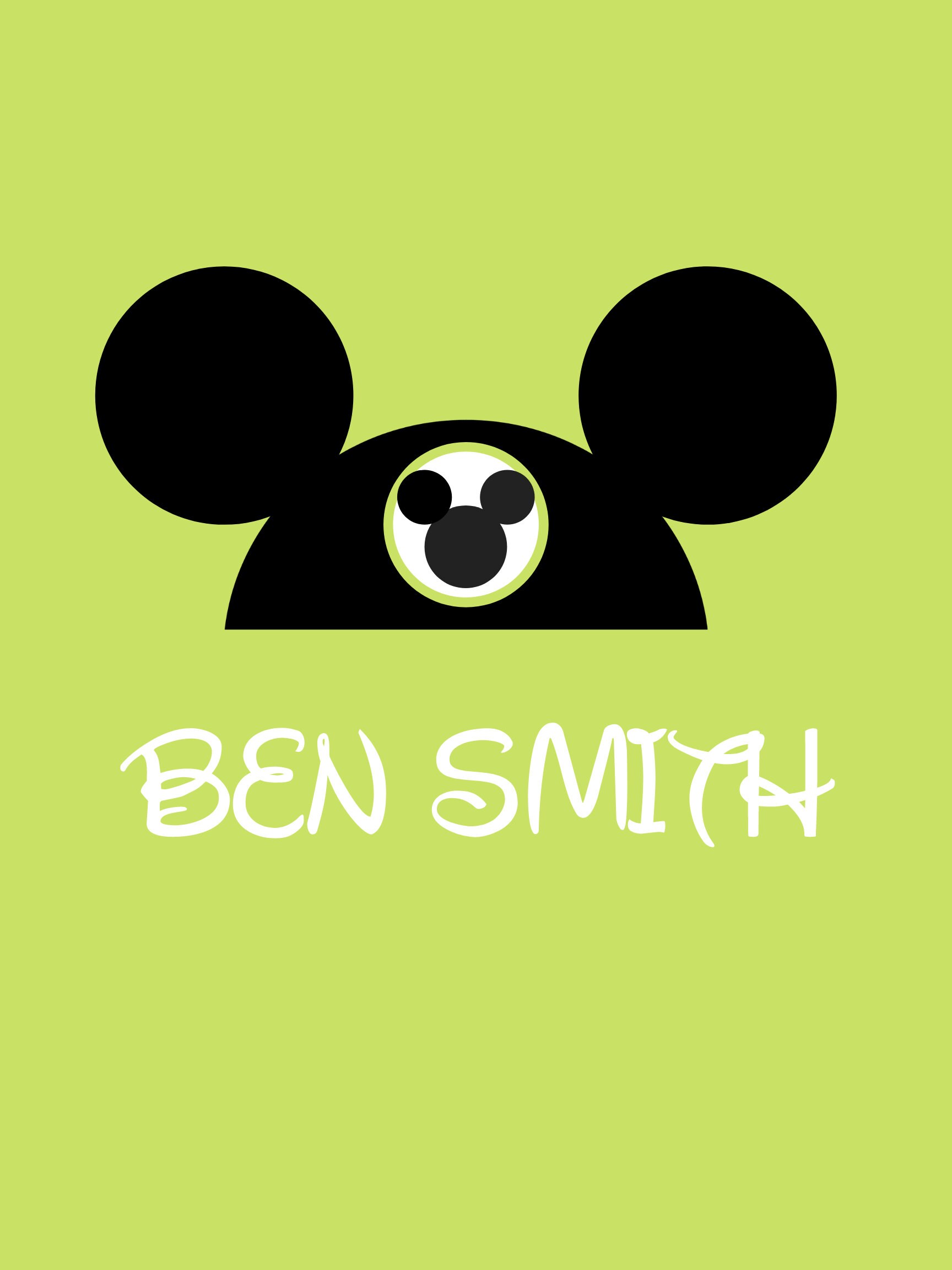 Mickey Mouse Ears Poster, Personalized Family Print, Mickey Mouse ...