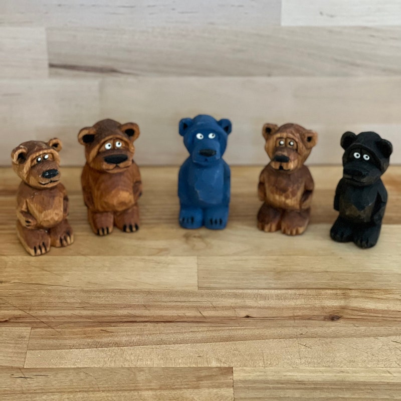 Hand Carved Bears - Etsy