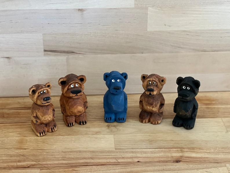 Hand Carved Bears - Etsy