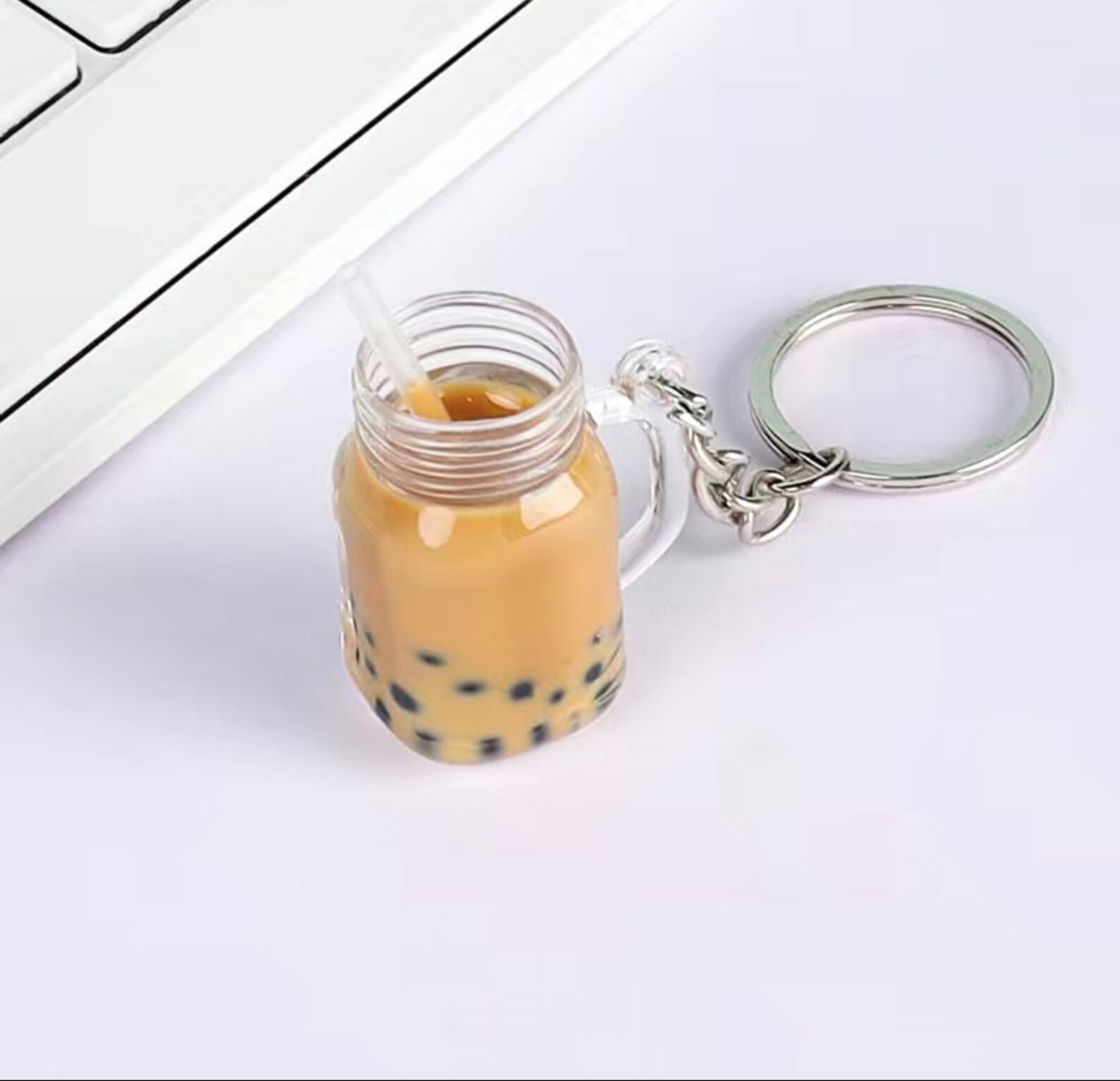 Cute Milk Tea Cup Keychain, Mini Novelty Food Pendant, Funny Bag ...
