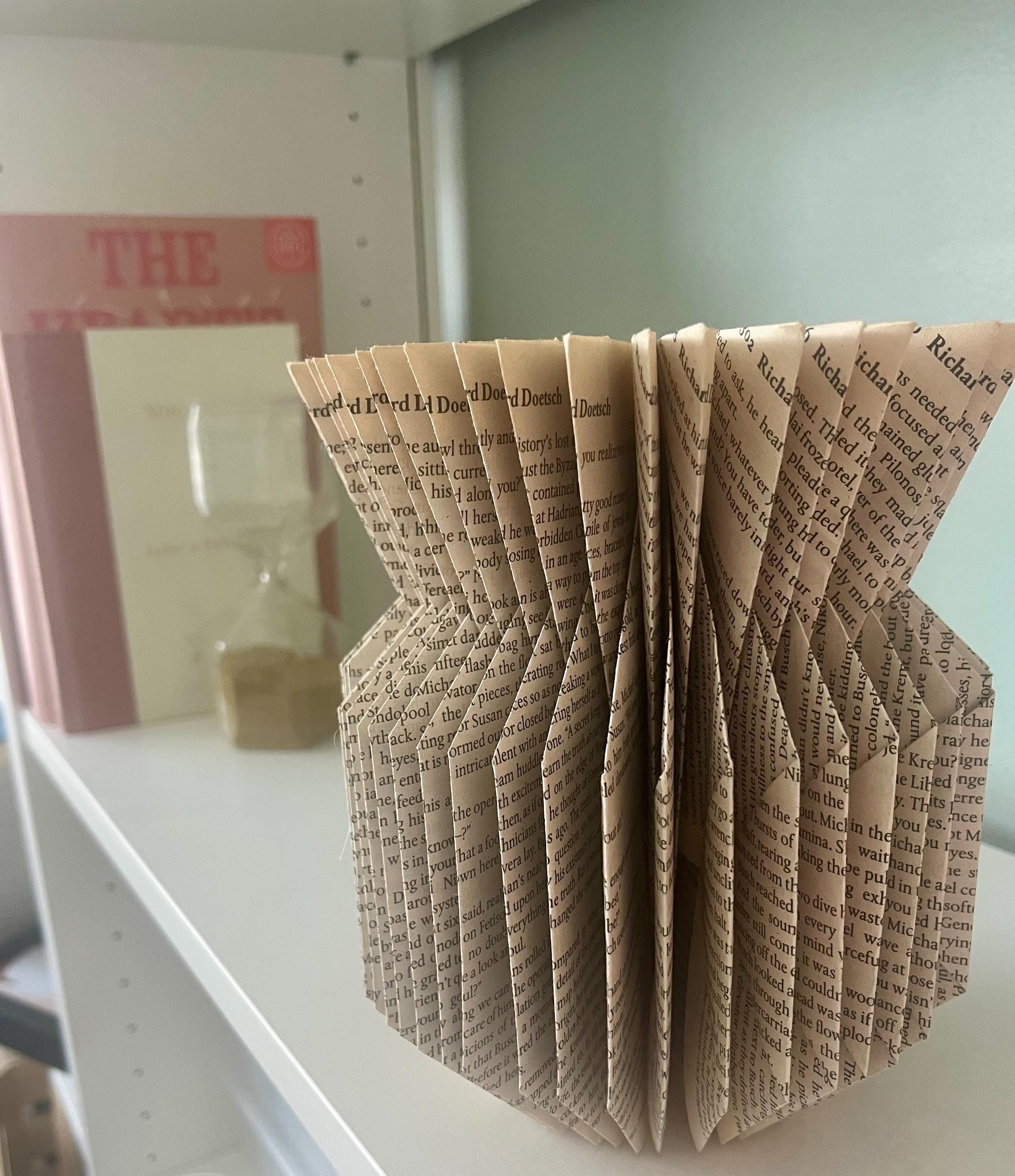 Book Page Vase/upcycled Book Art/bookshelf Art/ 3D Book Art / Book ...