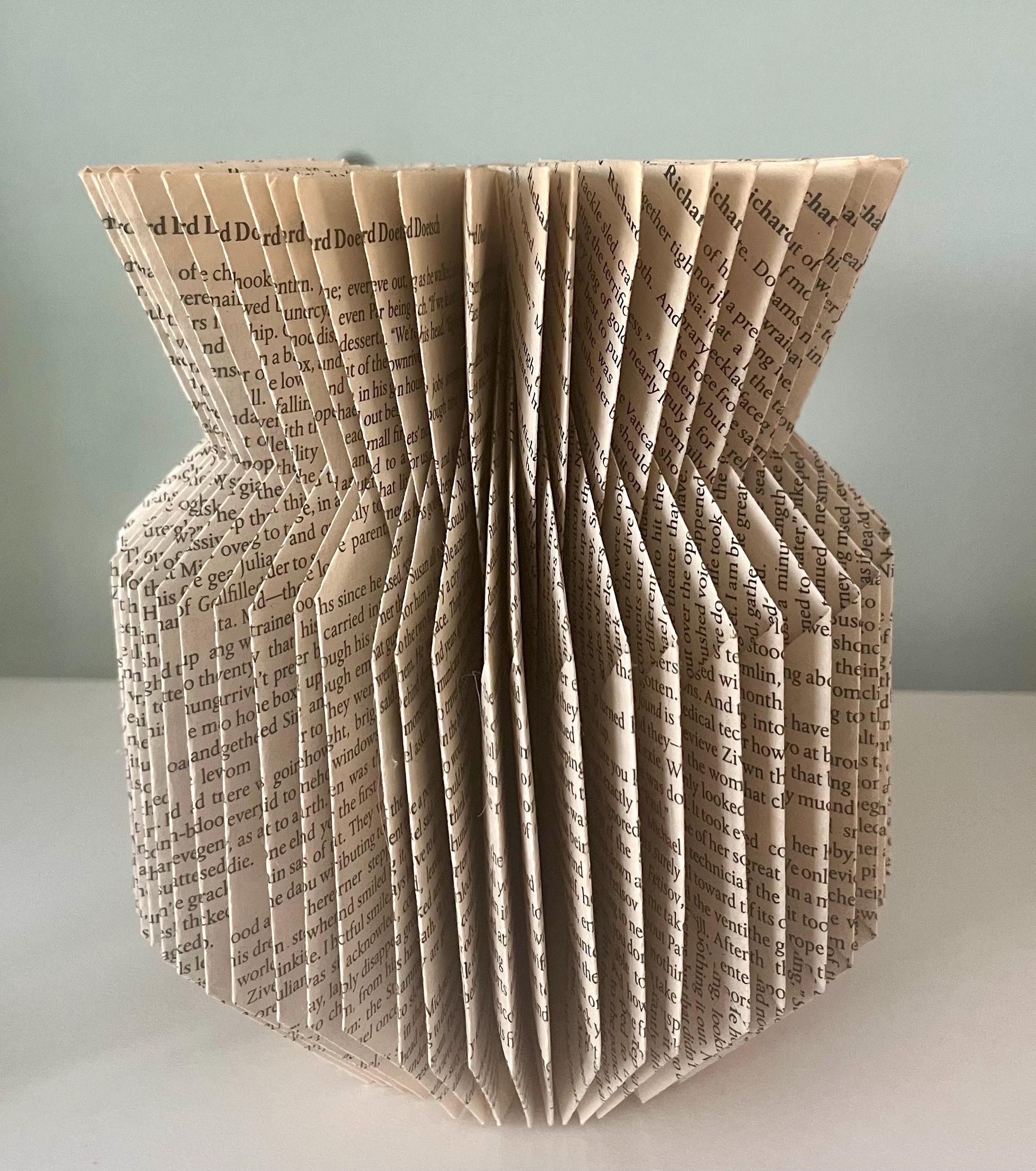 Book Page Vase/upcycled Book Art/bookshelf Art/ 3D Book Art / Book ...