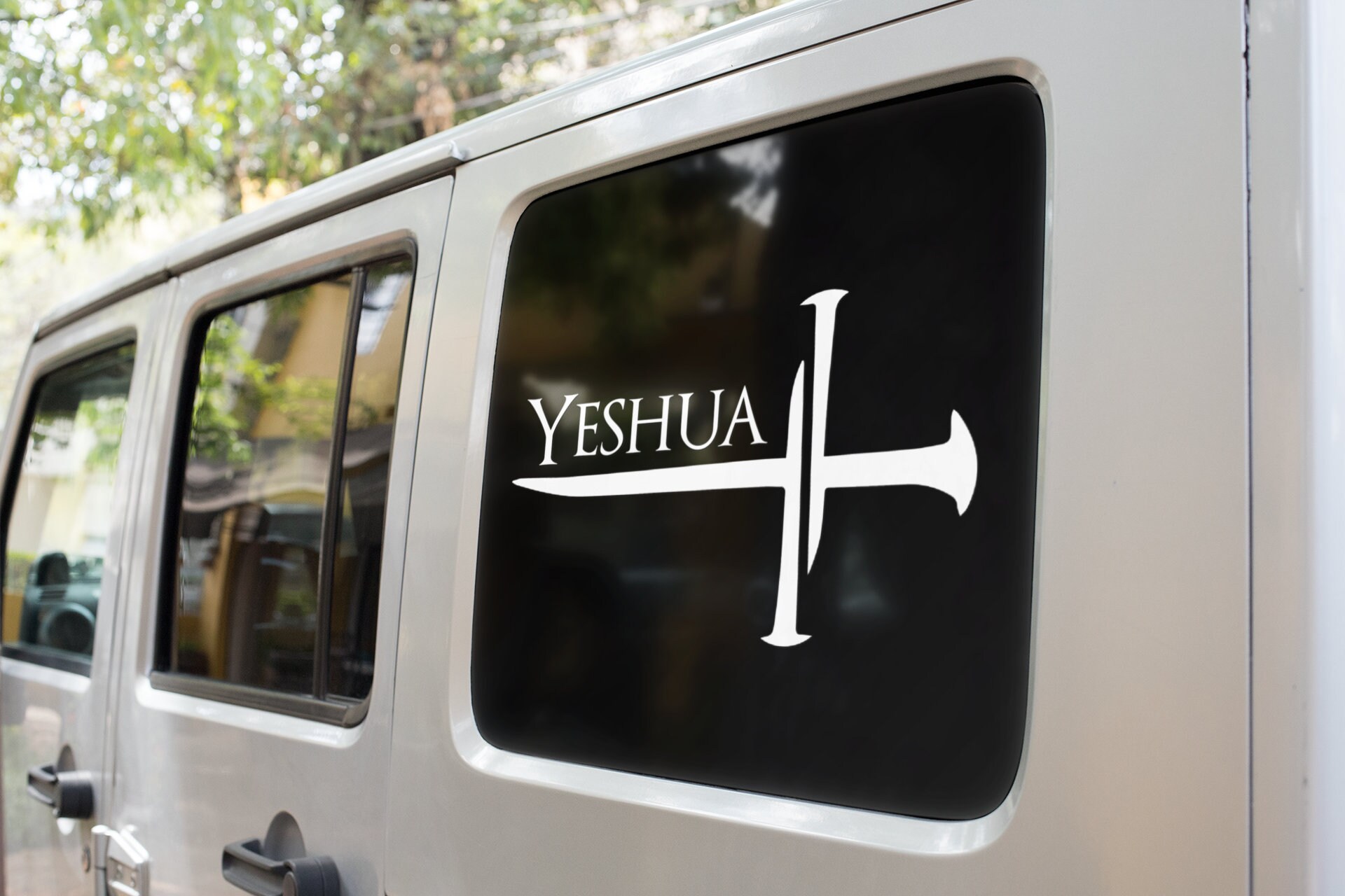 Yeshua Cross of Nails Christian Decal Choose Size and Color - Etsy