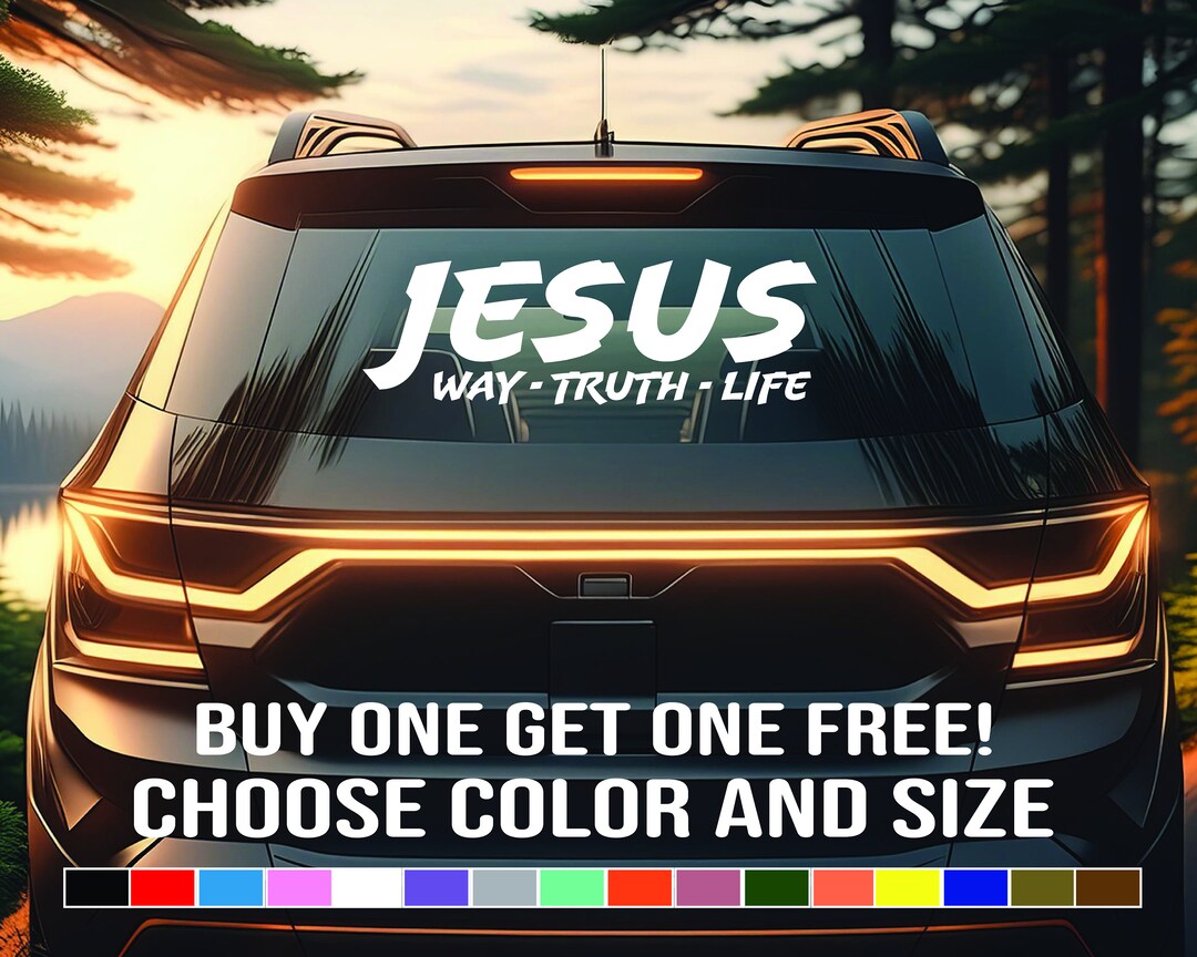 Jesus Way Truth Life Car Decal: Christian Sticker - Etsy