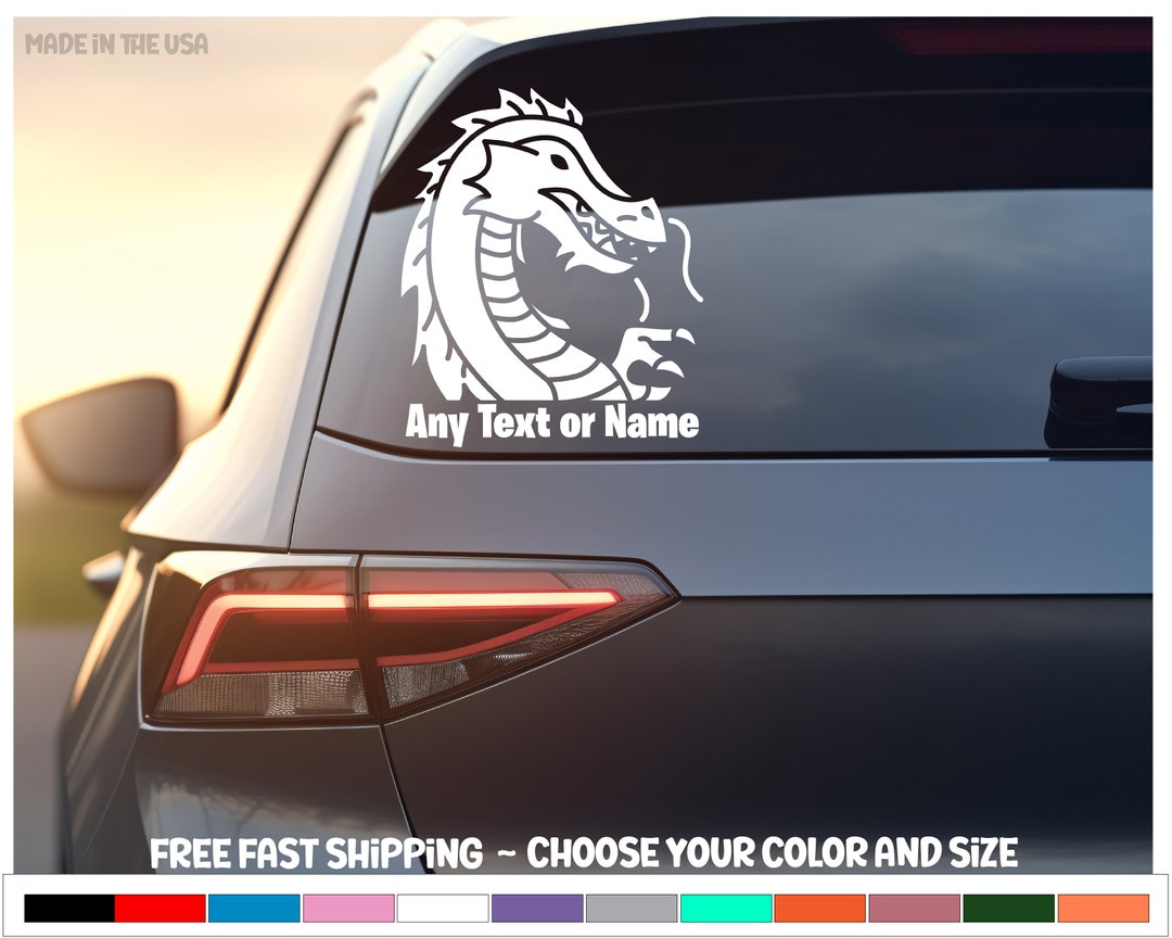 Custom Text Name Dragon Decal Dragon Sticker Dragon Decal Dragon Car ...