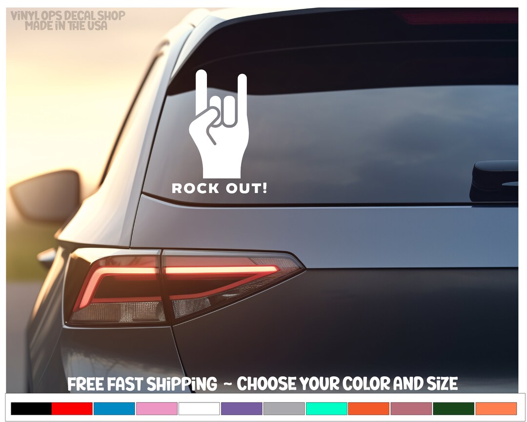 Rock Out Decal Guitar Decal Rock Star Decal Rock Star Sticker Electric ...