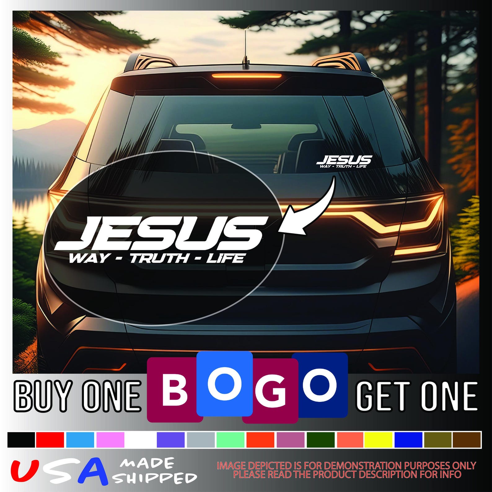 Jesus Way Truth Life Decal | Christian Car Sticker - Etsy