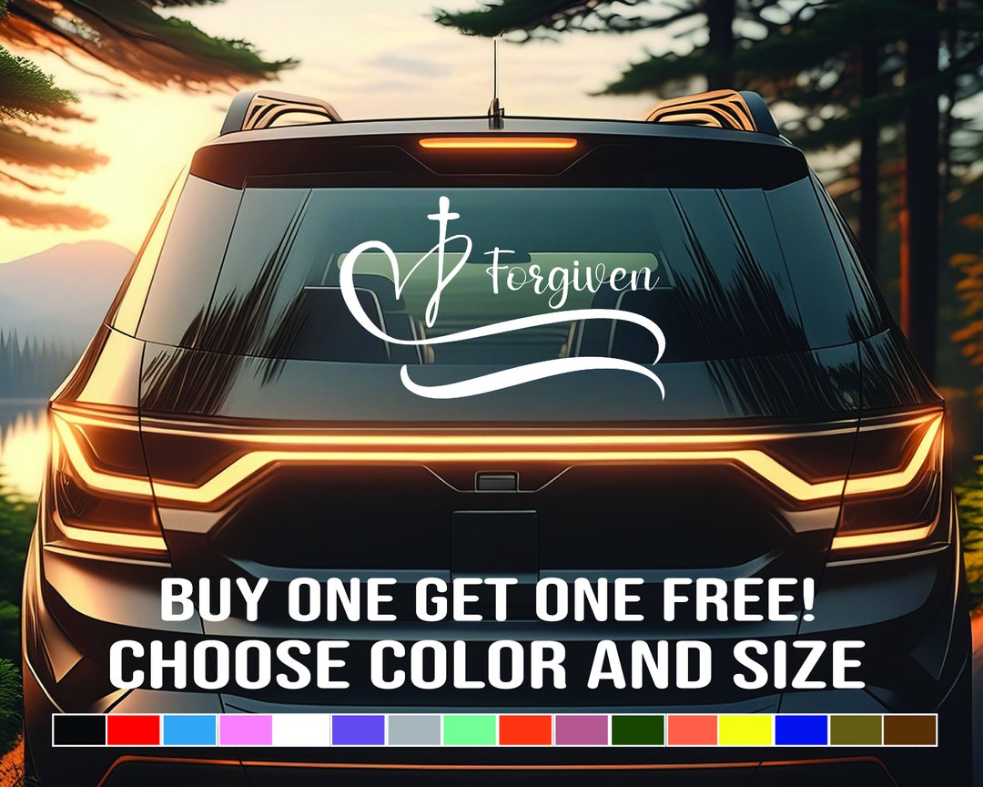 Forgiven Decal | Christian Forgiven Heart Decal | Christian Gift ...