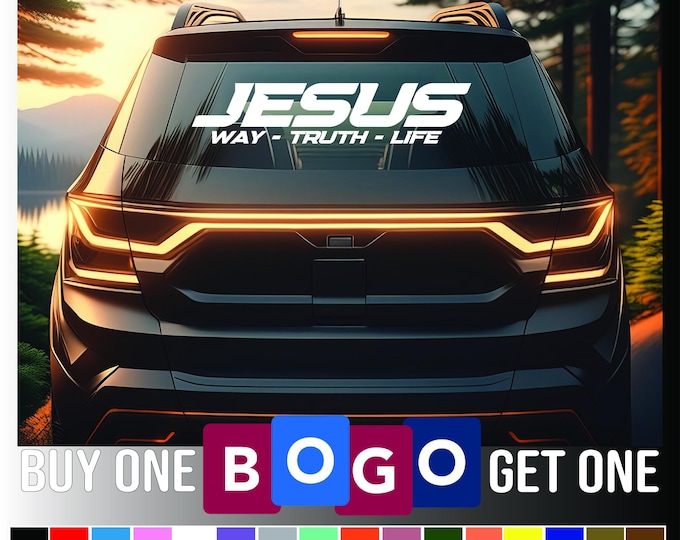Christian Decal | Jesus Way Truth Life | Jesus Decal | Christian Gift ...