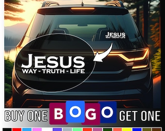 Jesus Way Truth Life Decal | Christian Car Sticker - Etsy