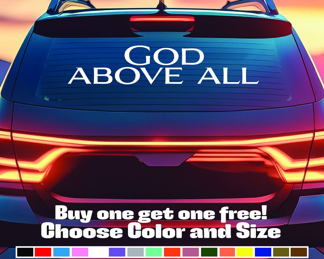 God Above All Christian Decal | Christian Decal | Cross Decal | God ...