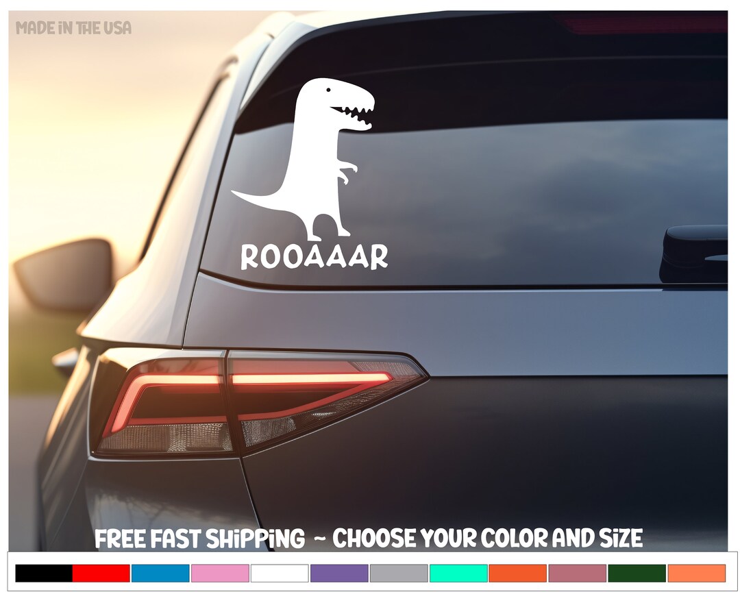 Dinosaur Roar Car Decal Roar Dinosaur Sticker for Car Funny Dinosaur ...