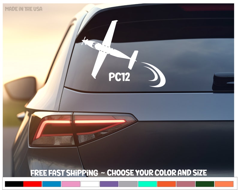 Pilatus PC12 Airplane Decal Pilot Decal Airplane Enthusiasts Airplane ...