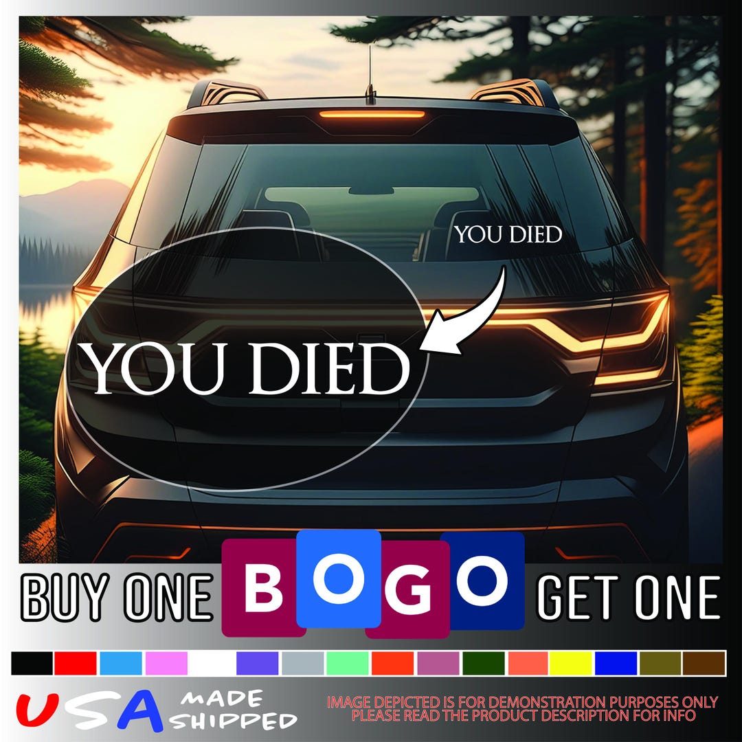 You Died Decal | Gamer Car Sticker - Etsy