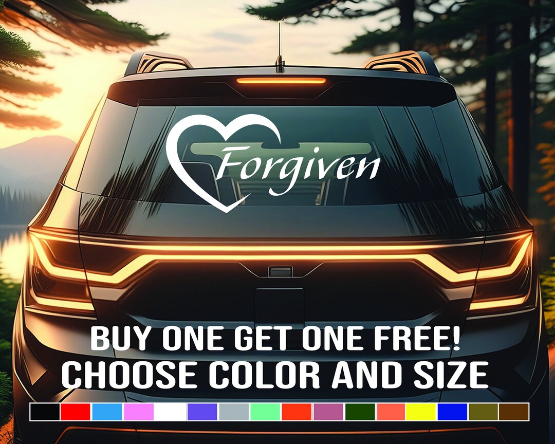 Forgiven Heart Christian Decal | Christian Decal | Christian Sticker ...