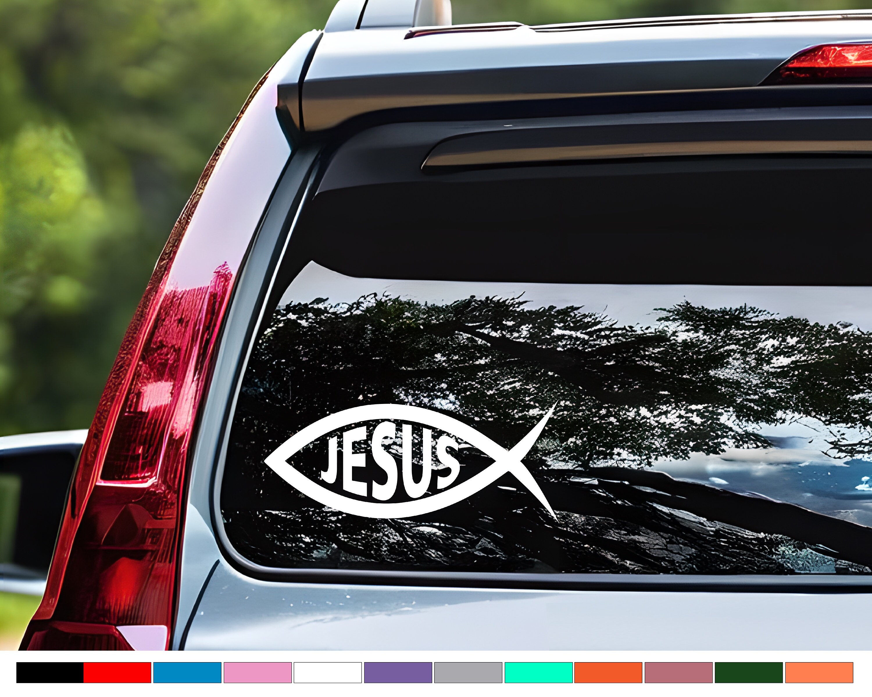 Jesus Fish Ithycus Christian Decal Christian Decal Ithycus - Etsy