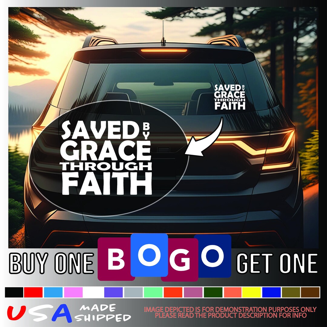 Saved by Grace Decal | Grace Decal | Saved Decal | Faith Decal | Saved ...