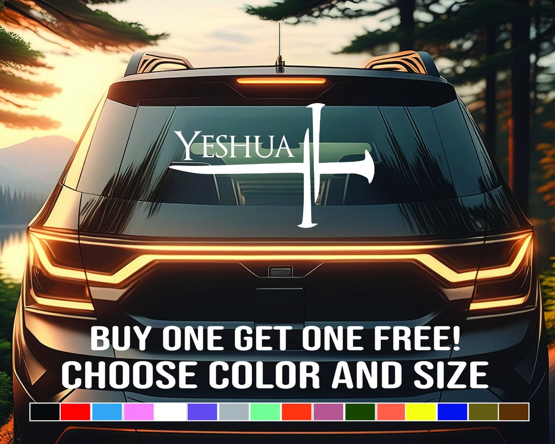Yeshua Cross of Nails Christian Decal Christian Decal Yeshua Decal ...