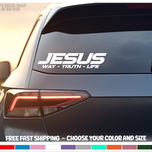 Christian Decal | Way Truth Life Decal | Christian Sticker | Jesus ...