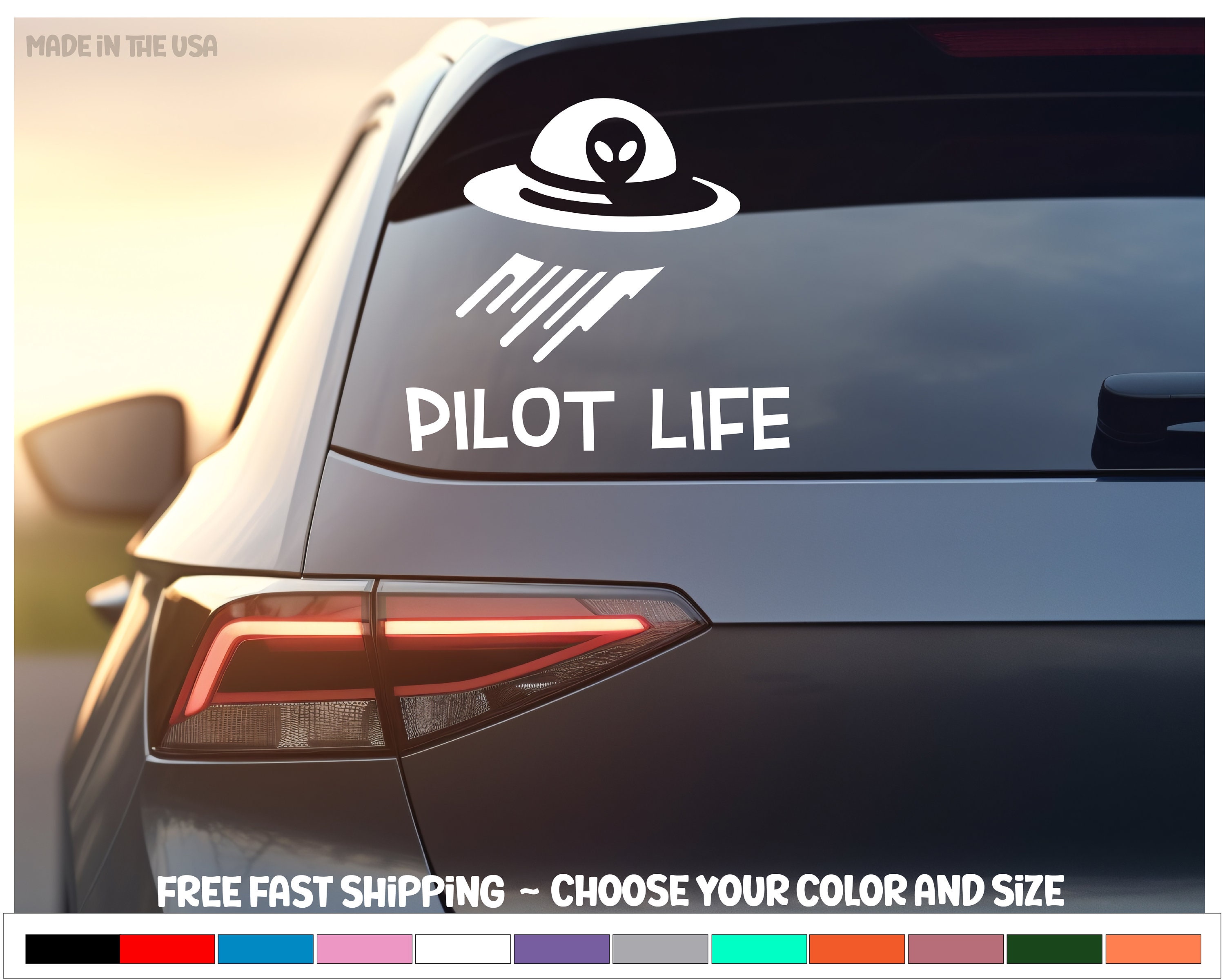 Pilot Life Alien Decal Pilot Decal Airplane Enthusiasts Airplane Decal ...