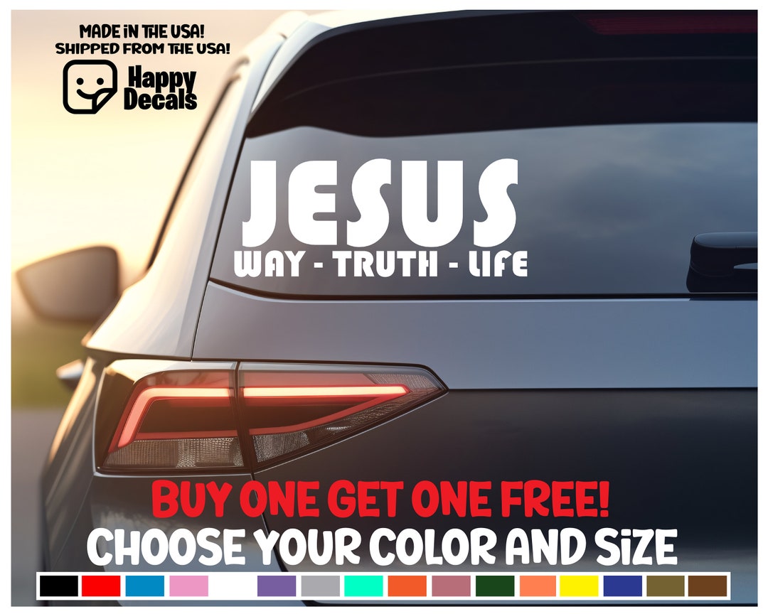 Jesus Way Truth Life Decal | Christian Decal | Christian Gift | Way ...