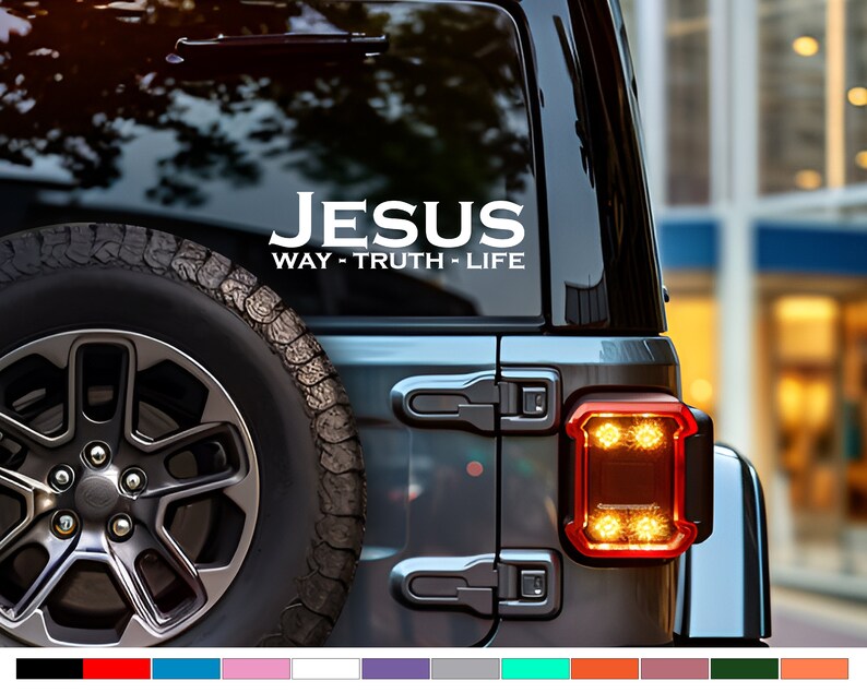 Jesus Way Truth Life Decal: Christian Car Sticker - Etsy