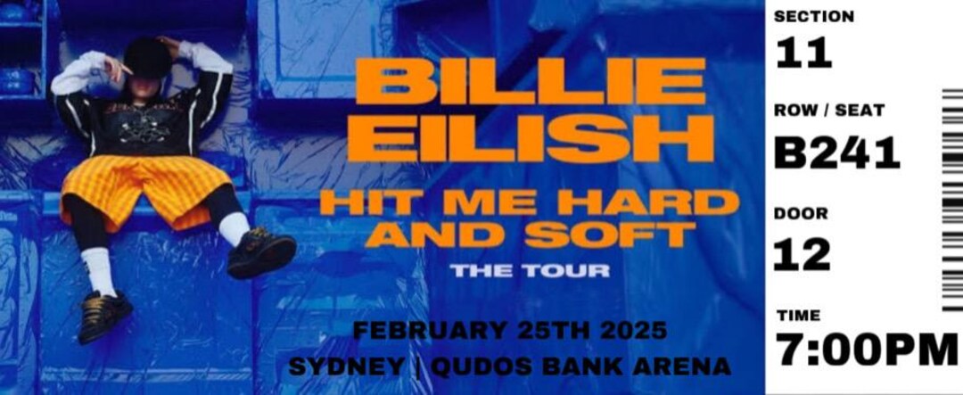 Physical Concert Tickets, Billie, Olivia, Conan, Taylor, Personalised ...