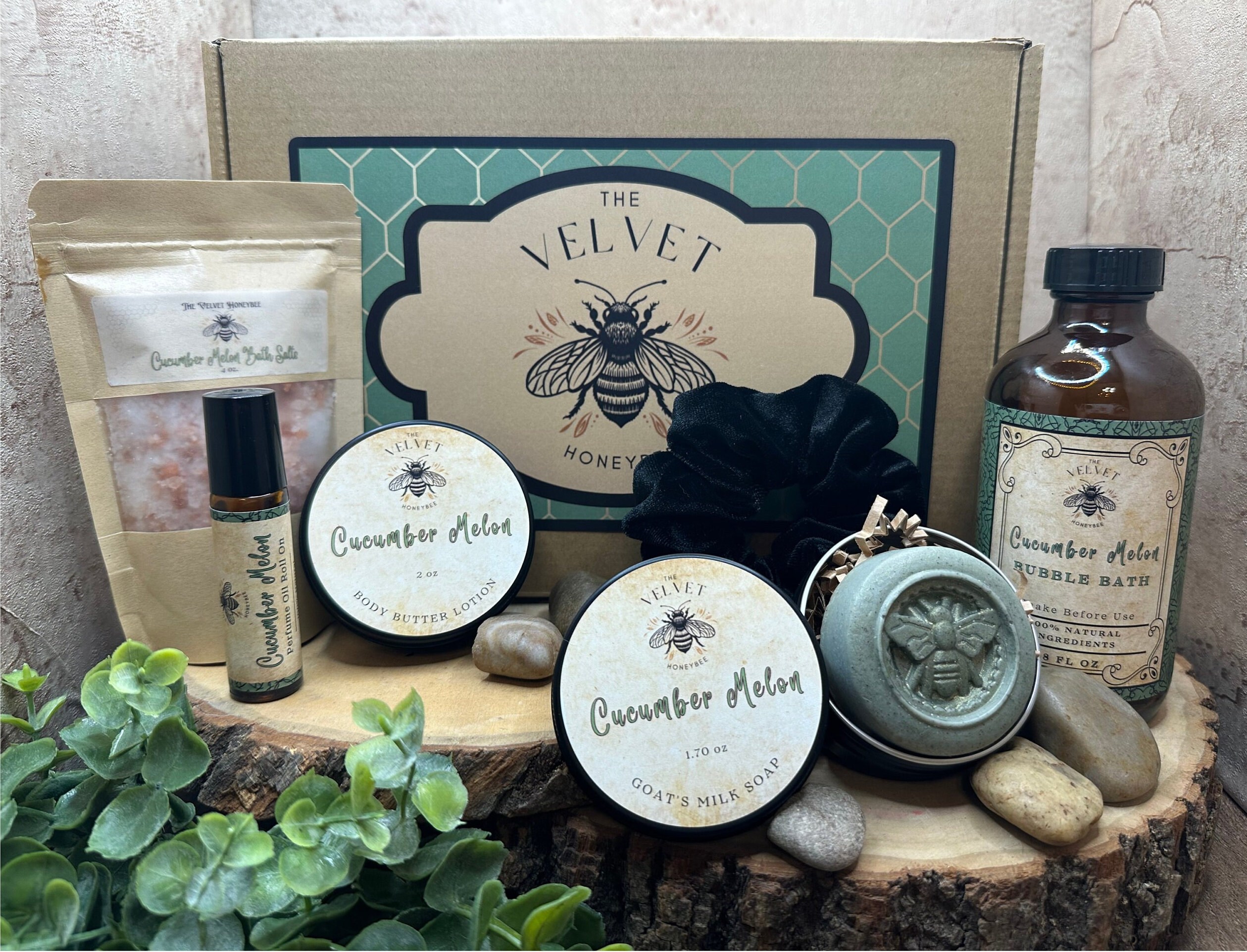 Cucumber Melon Gift Box, Birthday Gift Box for Her, Bubble Bath Gift ...