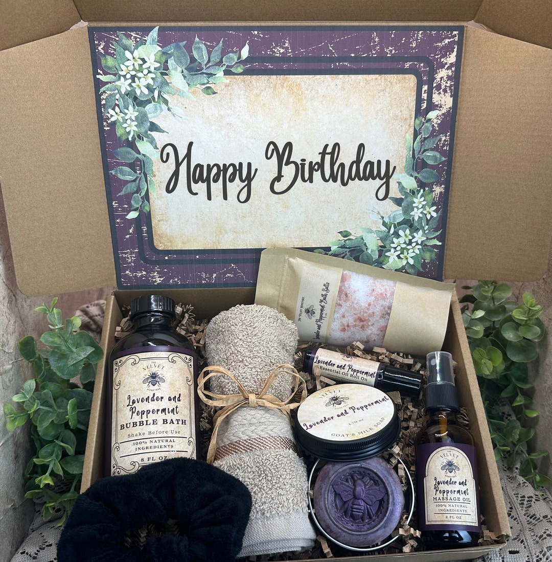Mother's Day Gift, Lavender and Peppermint Gift Box, Birthday Gift Box, Gift for Women, Wellness ...
