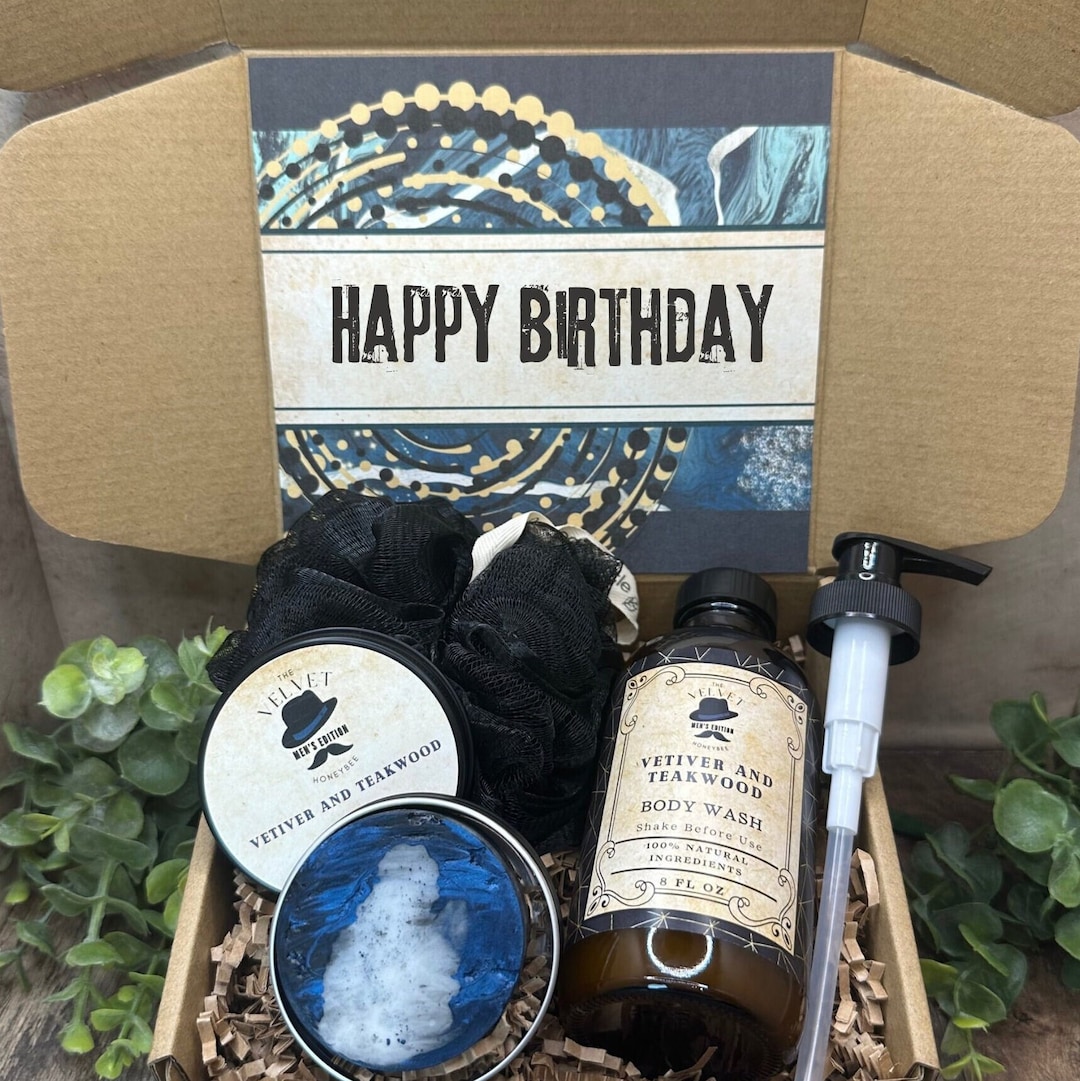 Men's Happy Birthday Gift, Custom Gift Box, Charcoal Soap, Green Gift ...