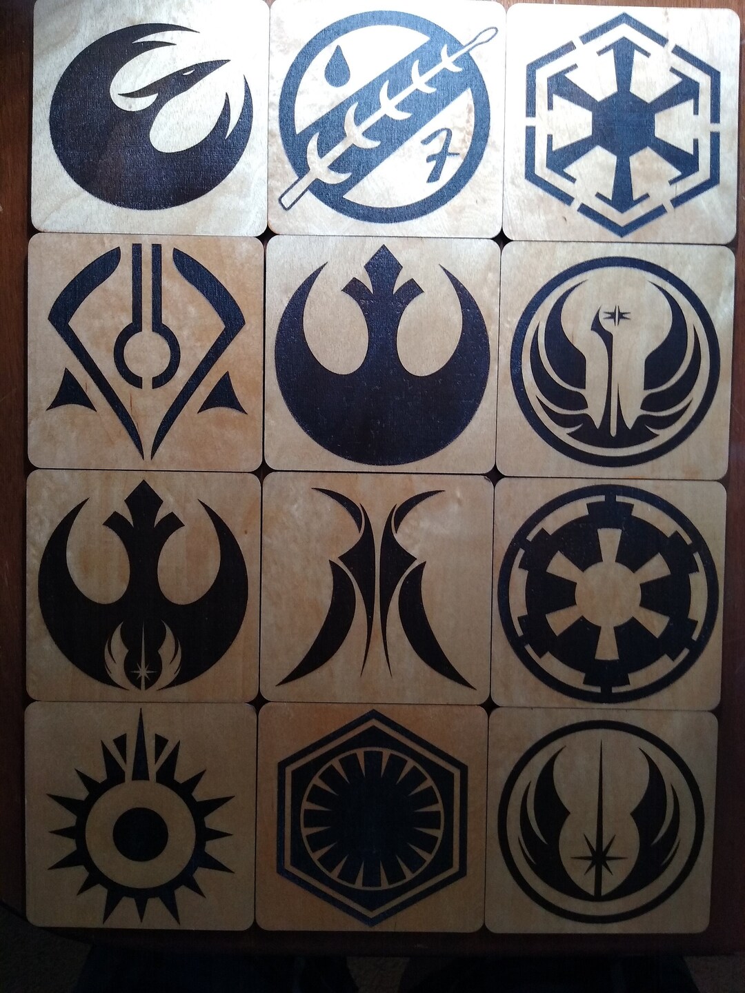 Star Wars Symbols Coasters Set of 12 Jedi Sith Rebellion Etc - Etsy