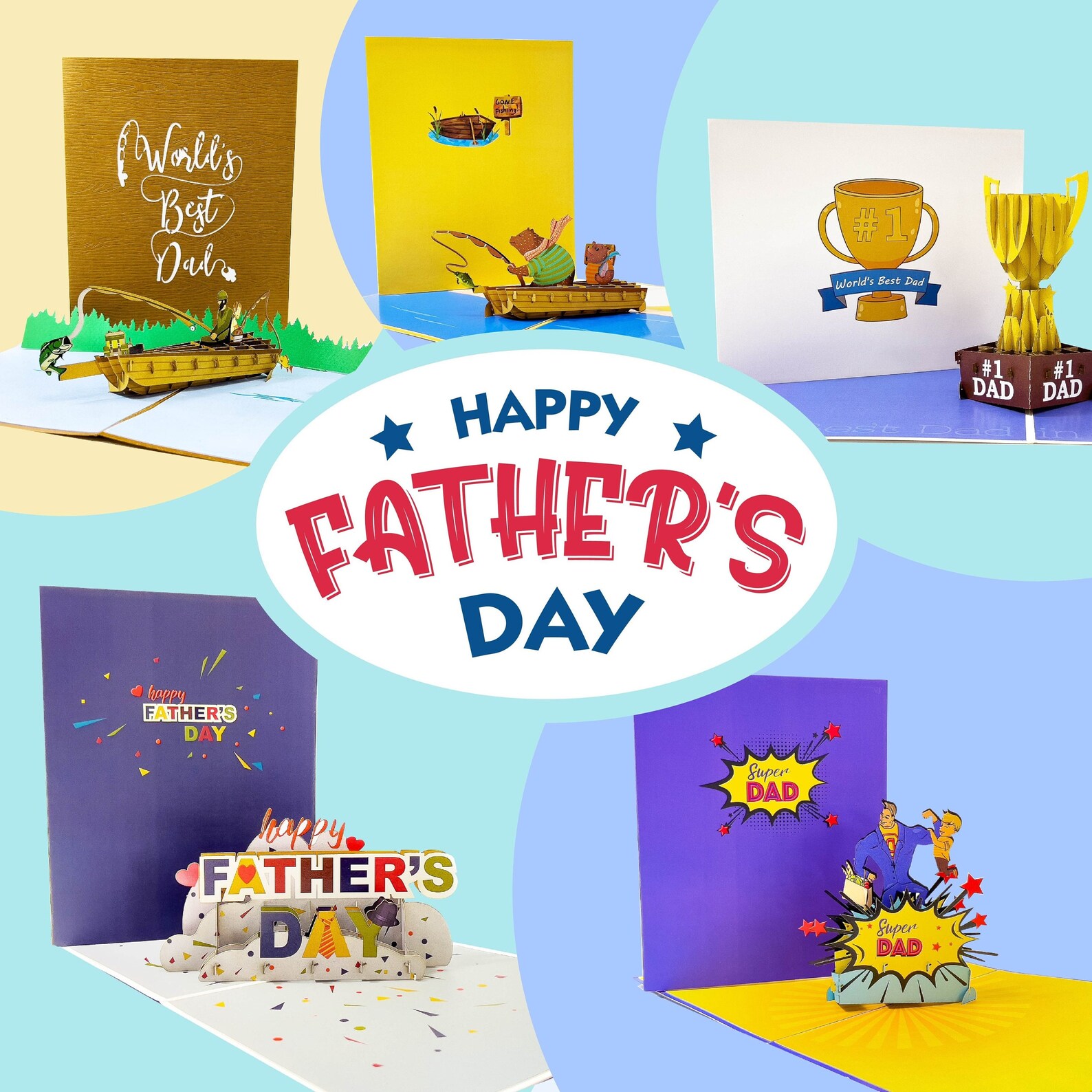 Happy Father's Day 3D Pop up Card - Etsy
