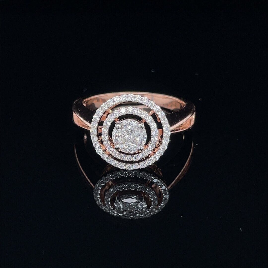 Diamond Ring for Girls / Engagement Ring / Rose Gold and Diamond Ring ...